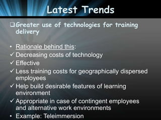 Recent trends in training and development | PPTX
