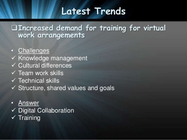 Recent trends in training and development Recent trends in training and development