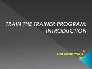Train the trainer program introductory slides | PPSX