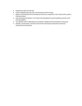 Train the trainer program contents | PDF