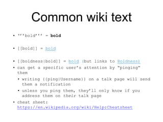 Getting started with Wikipedia editing ppt | PPTX