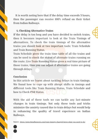 Train Timings Changed? Here’s What You Need to Do | PDF