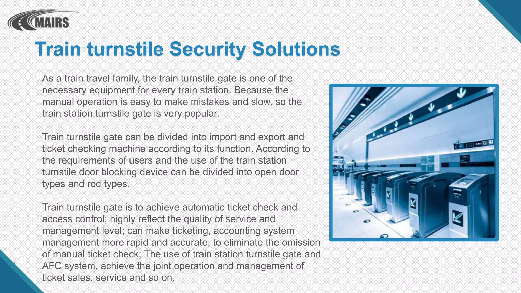 Train turnstile - Mairsturnstile.com