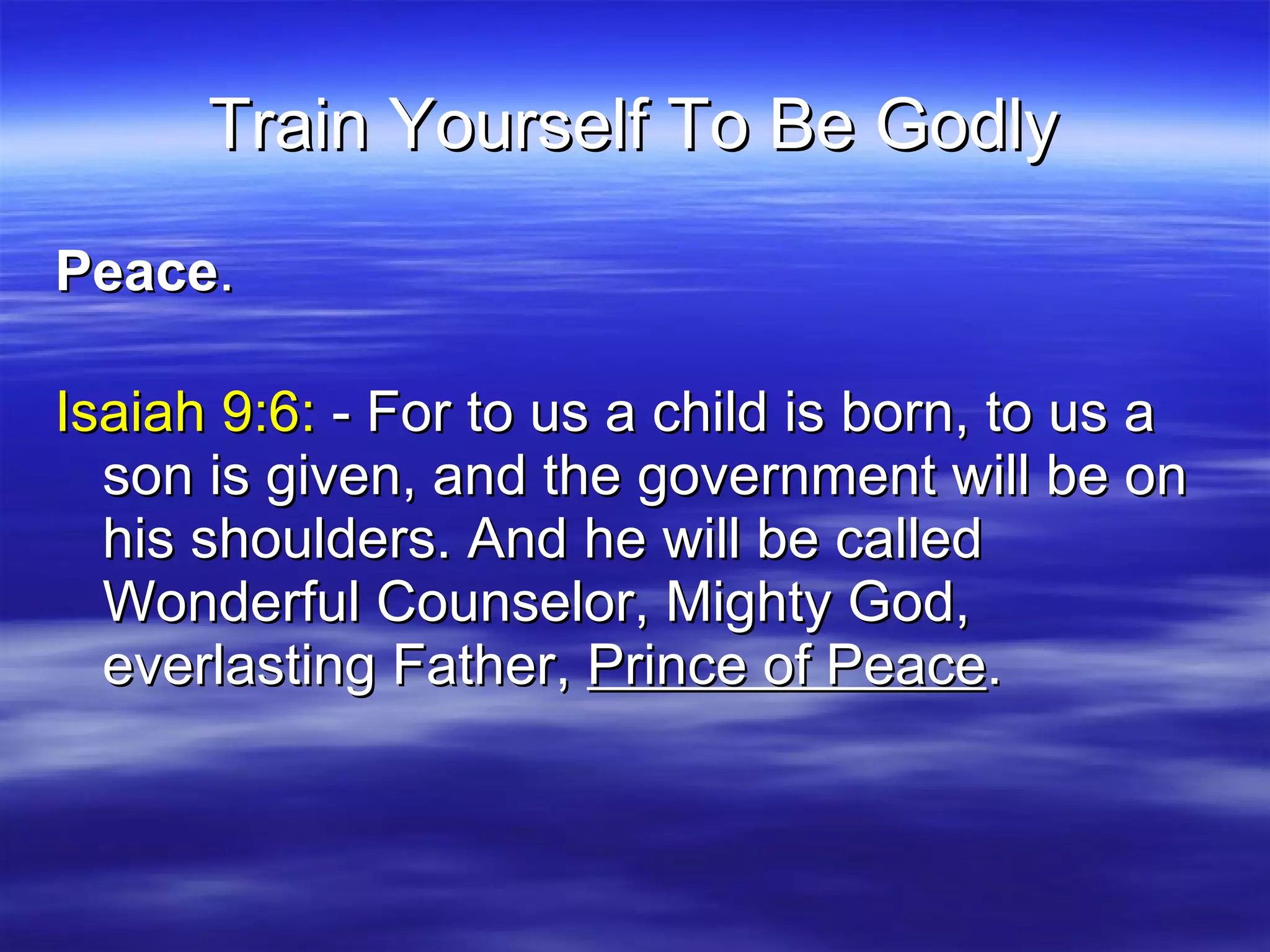 Train yourself to be godly | PPT