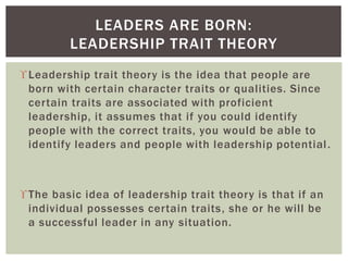 Are Leaders Born or Made? | PPTX
