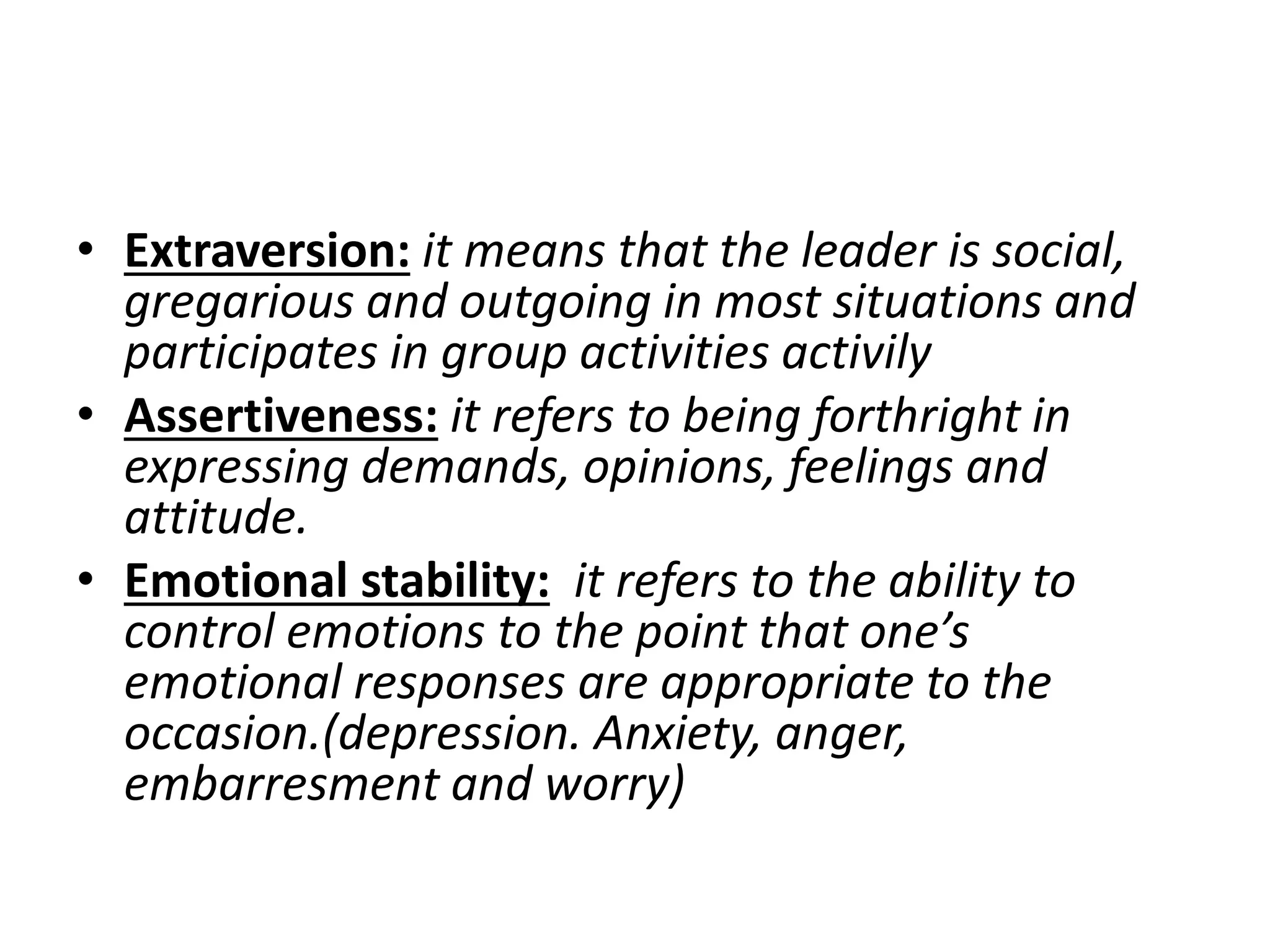 Traits, motives and characteristics of leadership | PPTX