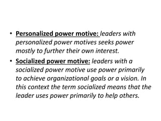 Traits, motives and characteristics of leadership | PPT
