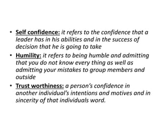 Traits, motives and characteristics of leadership | PPTX