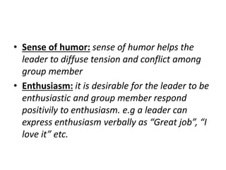 Traits, motives and characteristics of leadership | PPTX