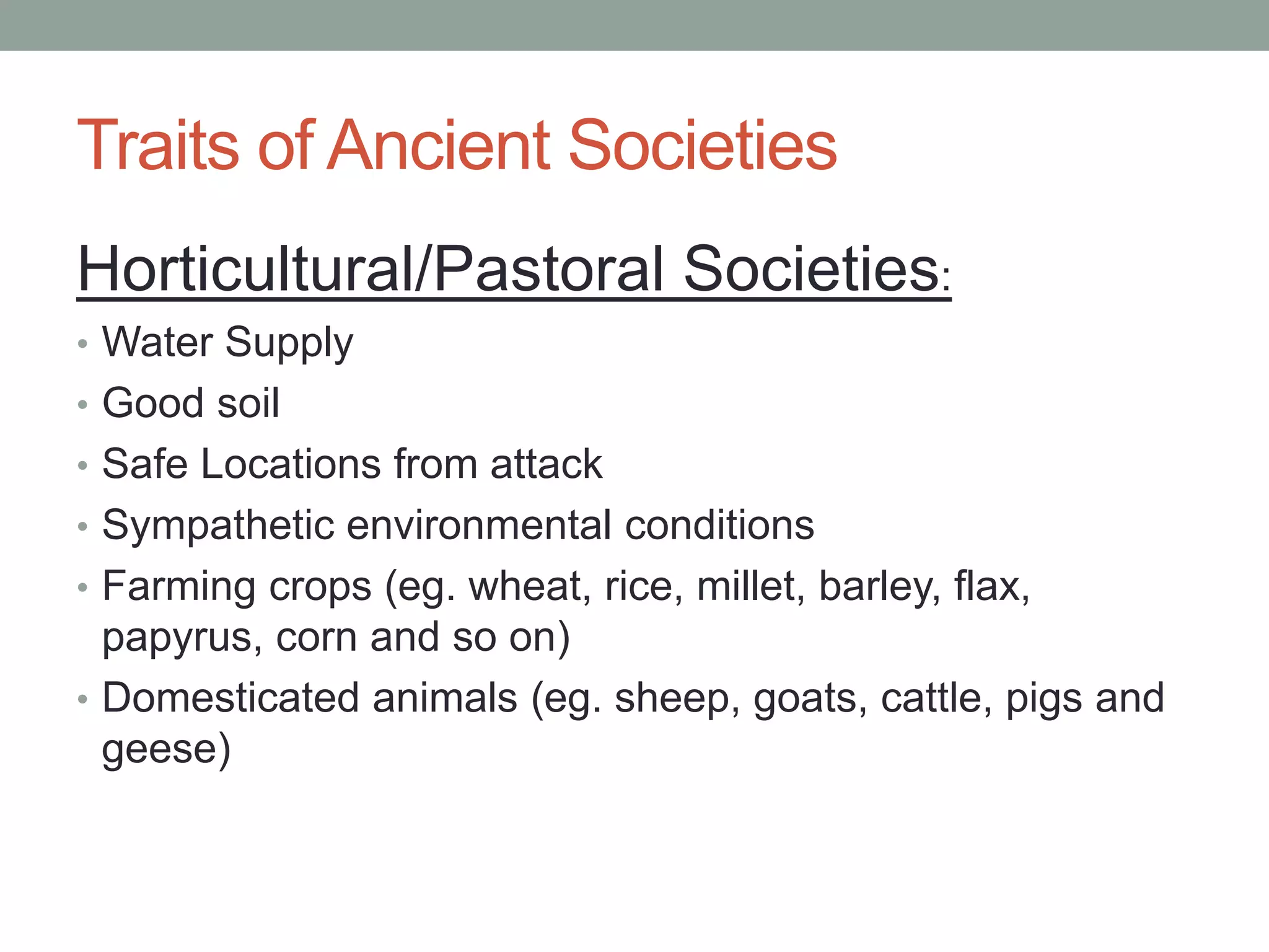 Traits of ancient societies | PPTX
