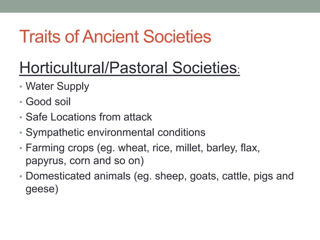 Traits of ancient societies | PPT | Free Download