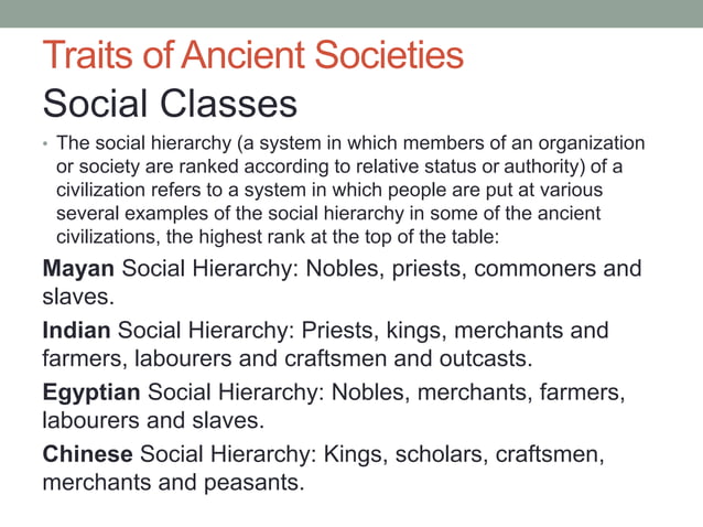 Traits of ancient societies | PPT