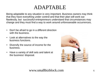 Traits of an Entrepreneur - Success as a Small Business Owner | PDF