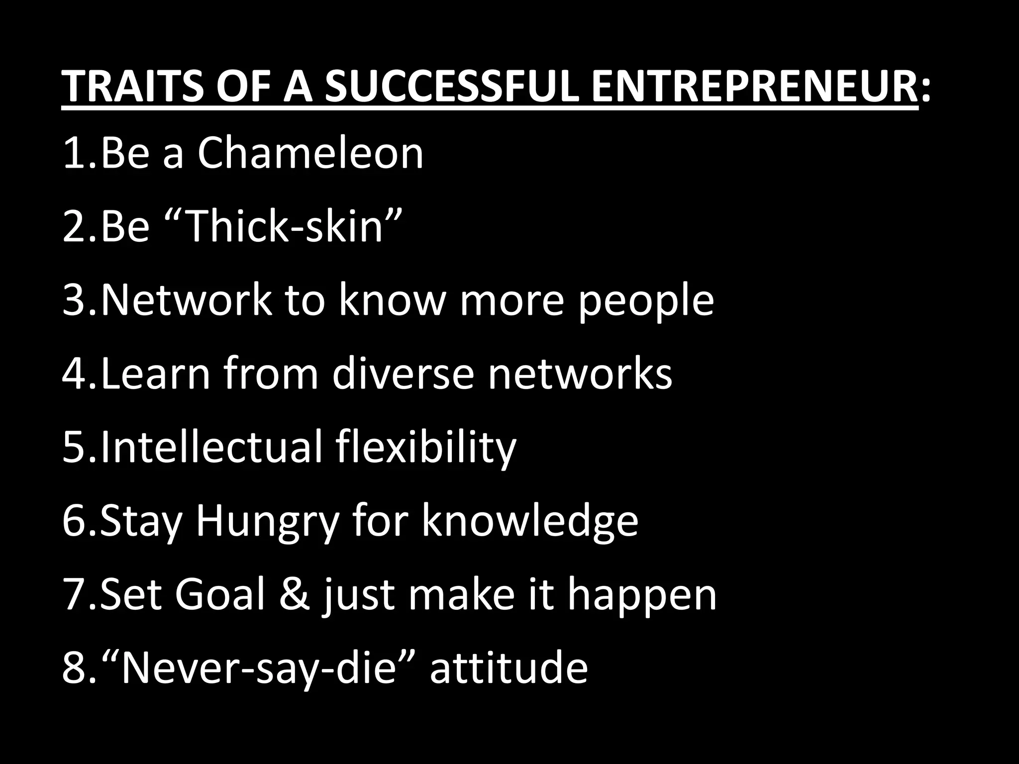 Traits Of A Successful Entreprenuer | PPTX