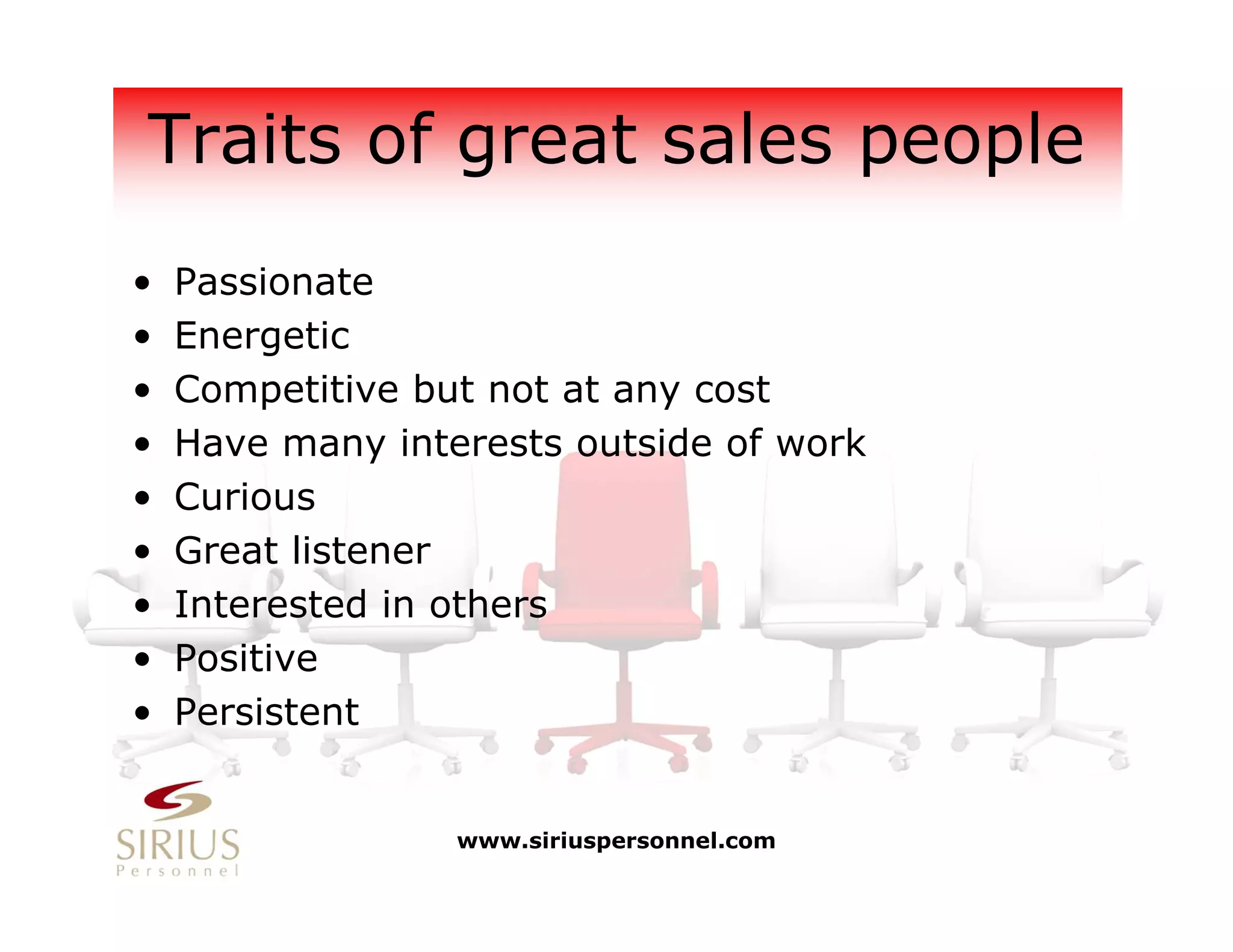 Traits of great sales people | PDF