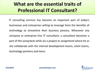 Traits of professional it consultant | PPT