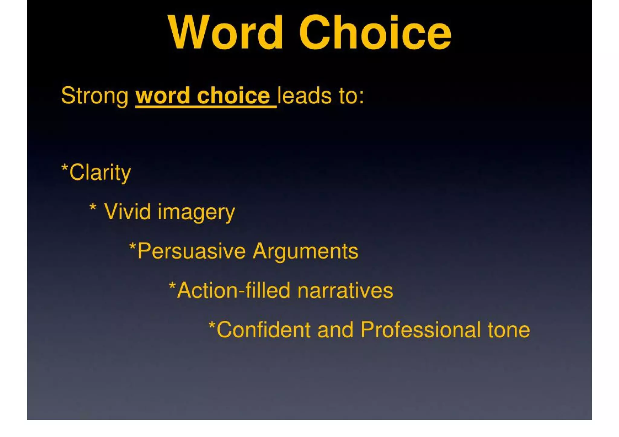 Traits Of Quality Writing Word Choice | PPT