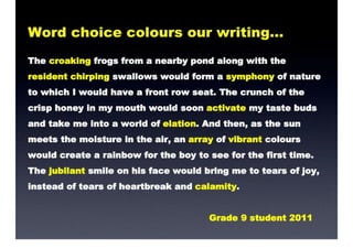 Traits Of Quality Writing Word Choice | PPT