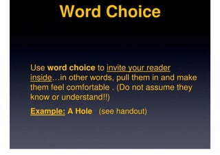 Traits Of Quality Writing Word Choice | PPT