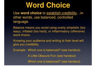 Traits Of Quality Writing Word Choice | PPT