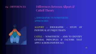 Trait Theories in Psychology by profound contributors | PPTX