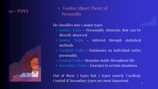 Trait Theories in Psychology by profound contributors | PPTX