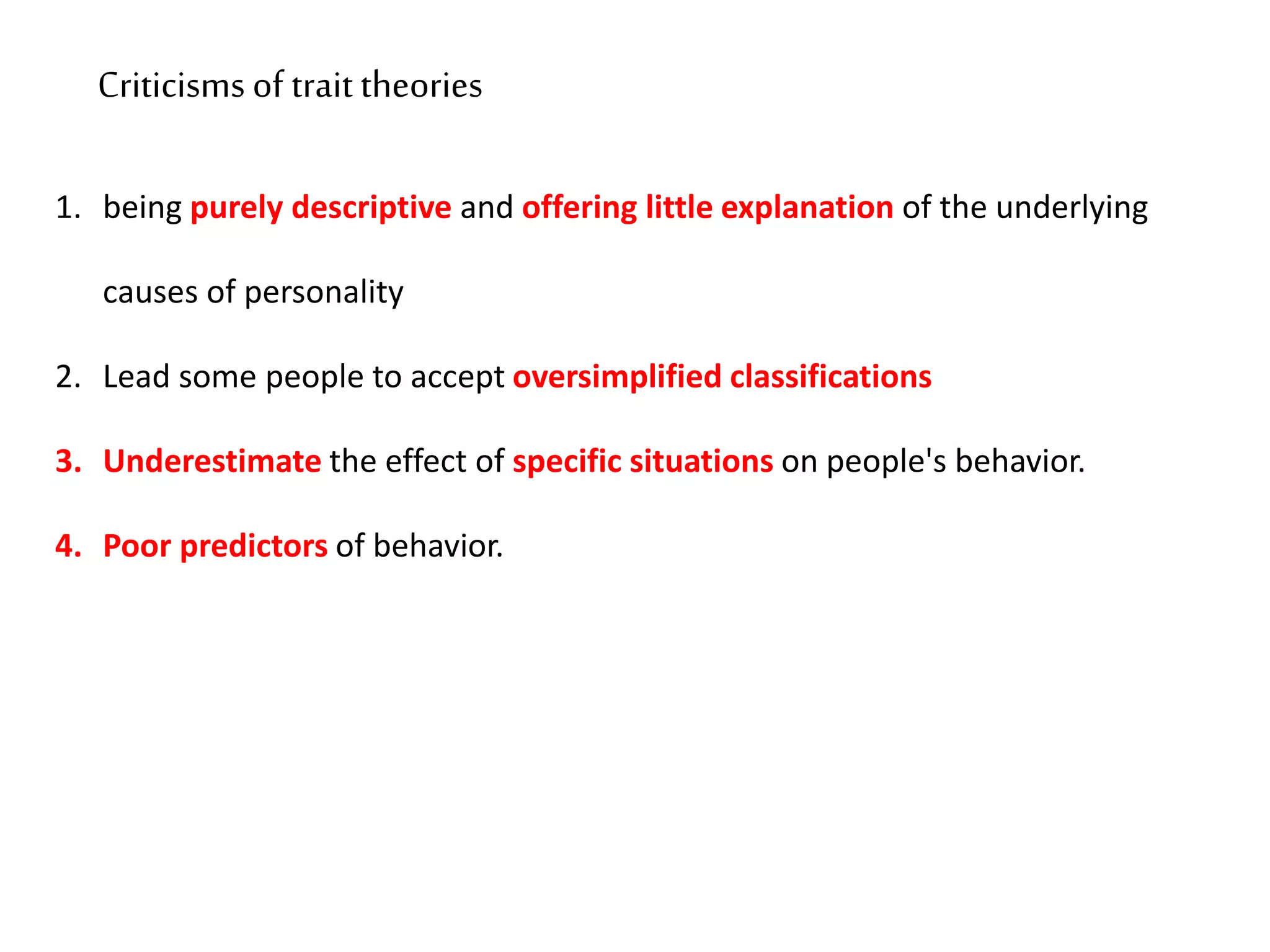Trait theories personality theories | PPTX