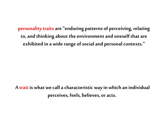 Trait theories personality theories | PPTX