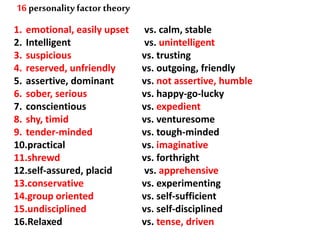 Trait theories personality theories | PPT