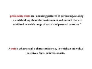 Trait theories personality theories | PPT