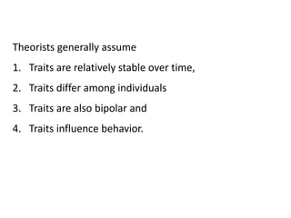 Trait theories personality theories | PPT