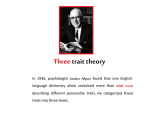 Trait theories personality theories | PPT