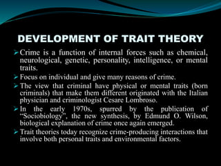 Trait Theory Criminology