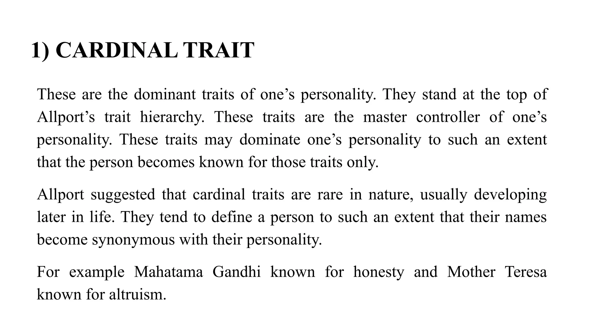 Gordon Allport Trait Theory of Personality | PPTX