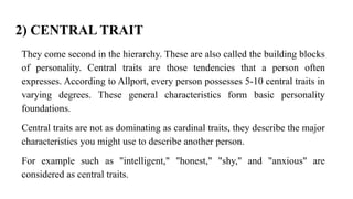 Gordon Allport Trait Theory of Personality | PPTX | Mental Health ...