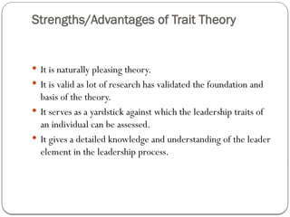Trait TheoryThe trait theory of leadership suggests.pptx