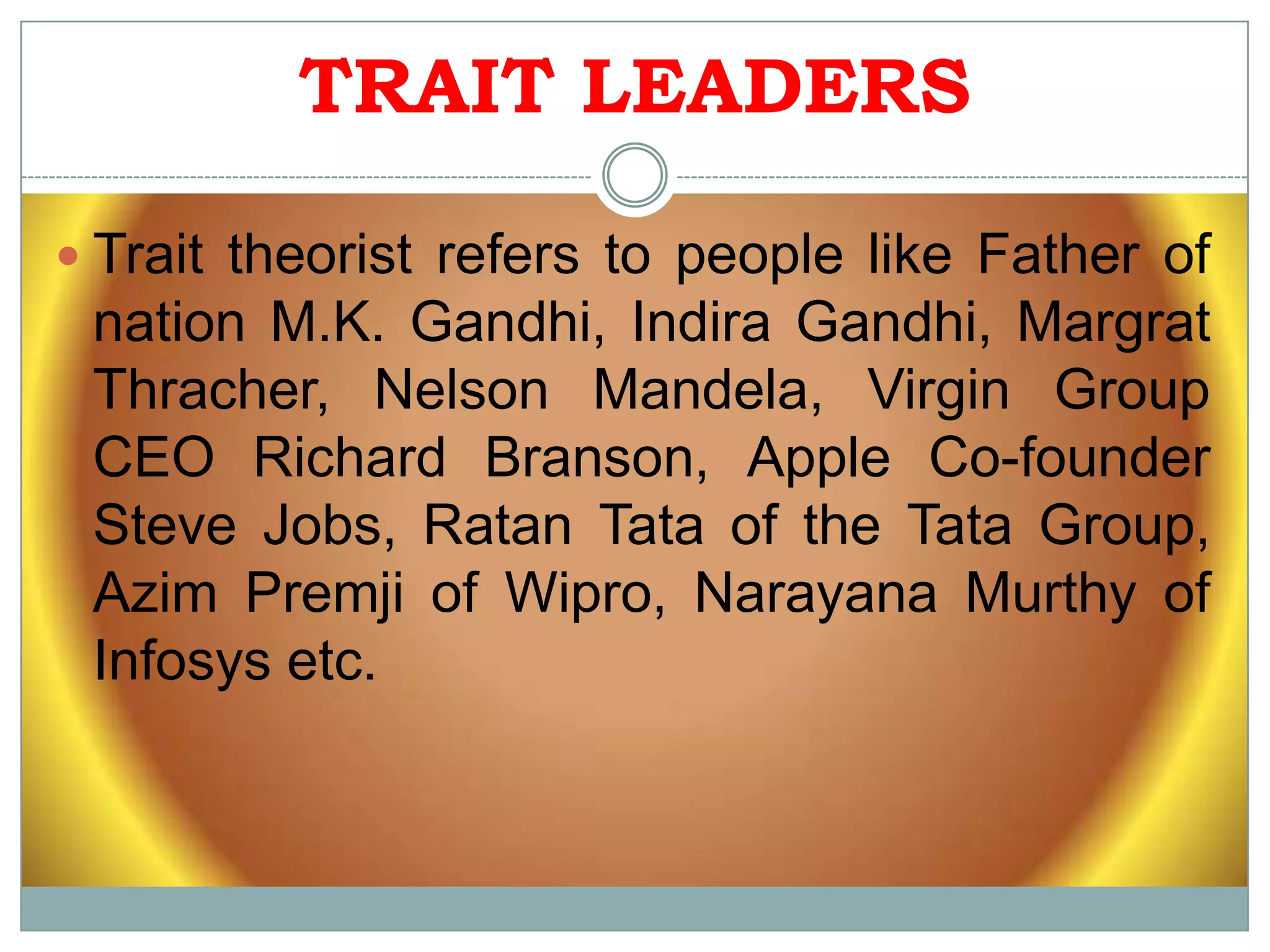 Trait theory of leadership | PPTX