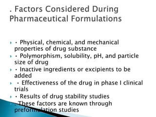 Formulation development | PPTX