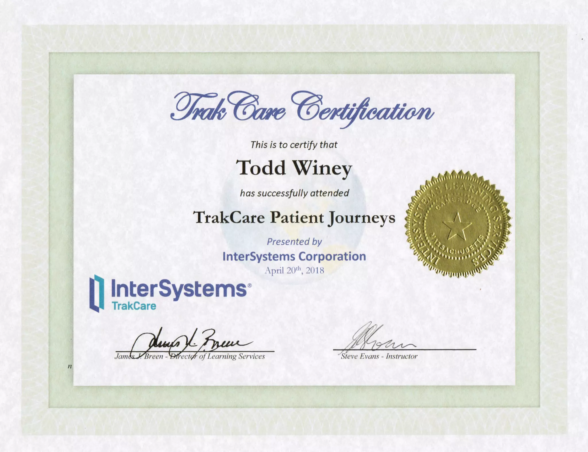 TrakCare EHR Patient Journeys Certification | PPT