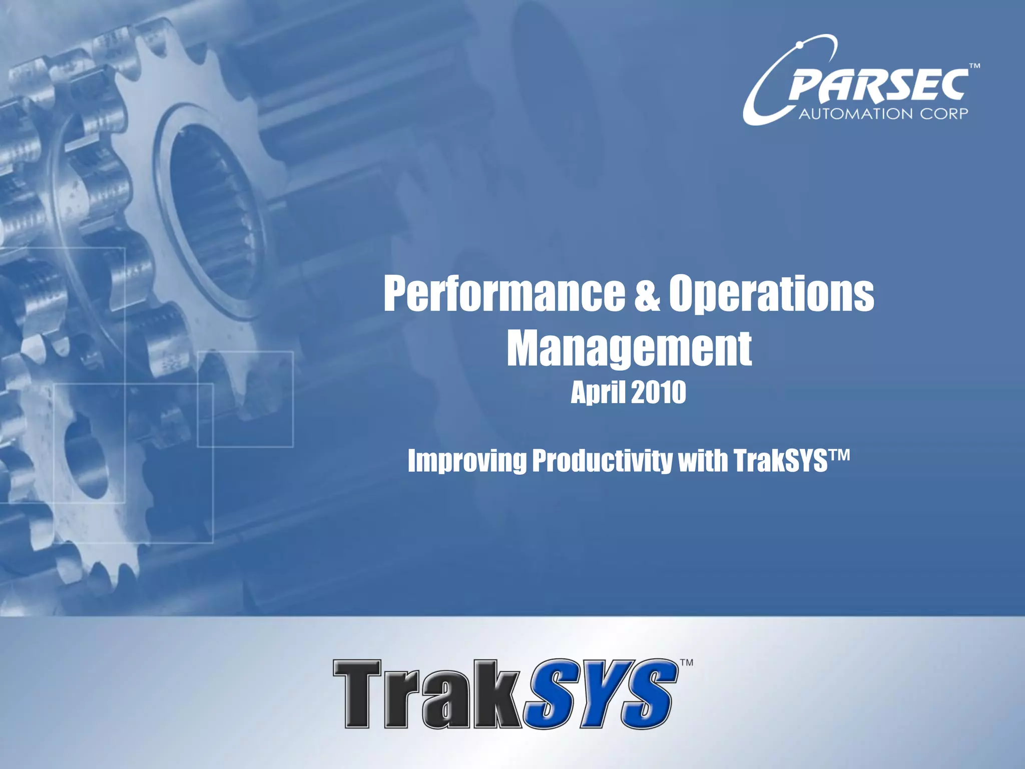 Trak Sys Presentation Mfg | PDF