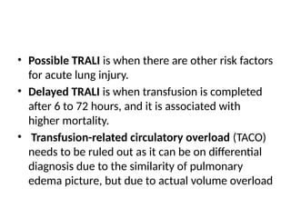 TRALI.pptx tranfusion related acute lung | PPTX