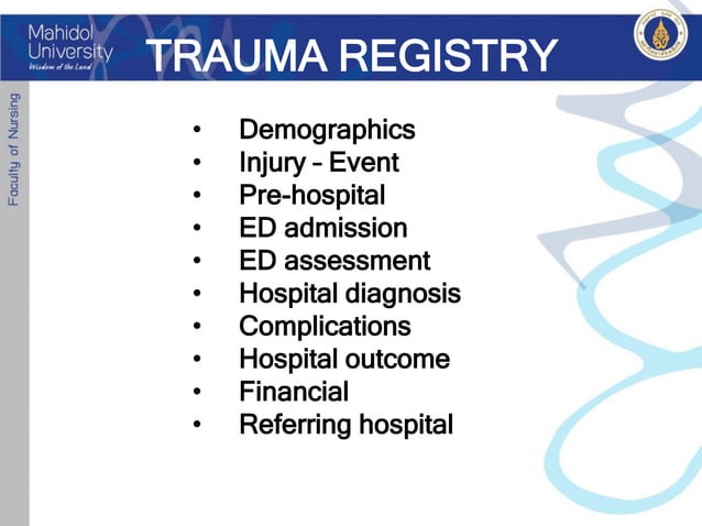 Trauma nurse coordinator role and resposibility | PPT