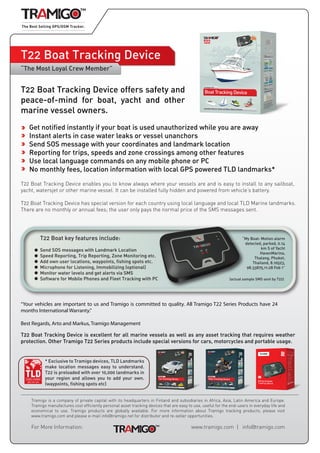 Tramigo T22 Boat Tracker | PDF