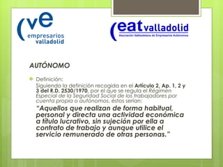 Tramites para iniciar una actividad como autónomo | PPT