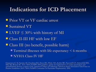 Implantable Cardioverter Defibrillators in Heart Failure (2005-11-02) | PPT