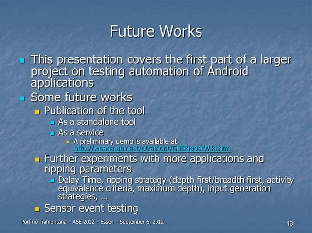 Using Gui Ripping For Automated Testing Of Android Apps Ppt