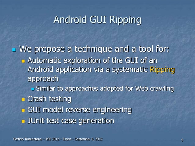Using Gui Ripping For Automated Testing Of Android Apps Ppt