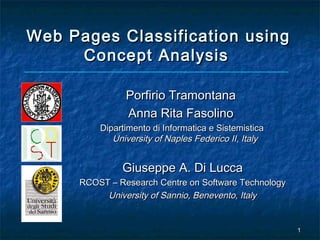Web Pages Classification using Concept Analysis | PPT | Web Development | Internet