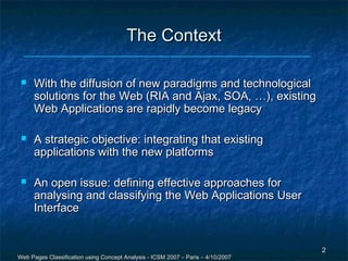 Web Pages Classification using Concept Analysis | PPT