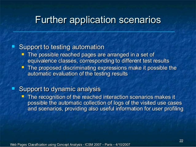 Web Pages Classification using Concept Analysis
